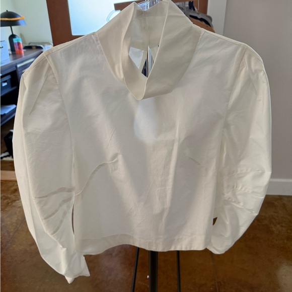 Anthropologie | Tops | Anthropologie Structured Look White Blouse With ...